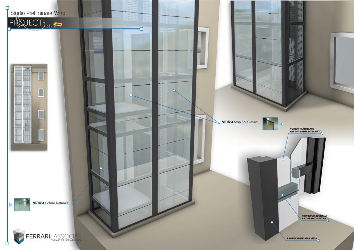 Elevator Shaft with Integrated Walkways - Ferrari e Associati