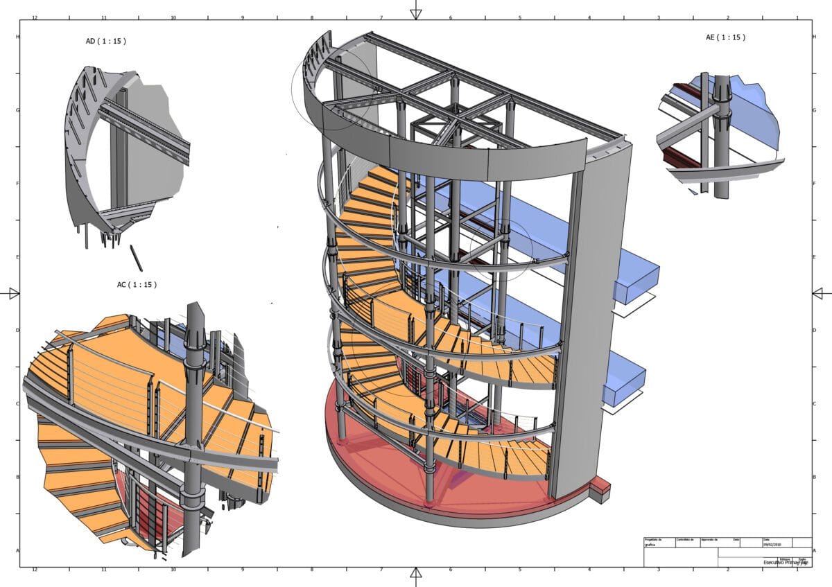 Elevator Shaft with Helical Staircase - Ferrari e Associati