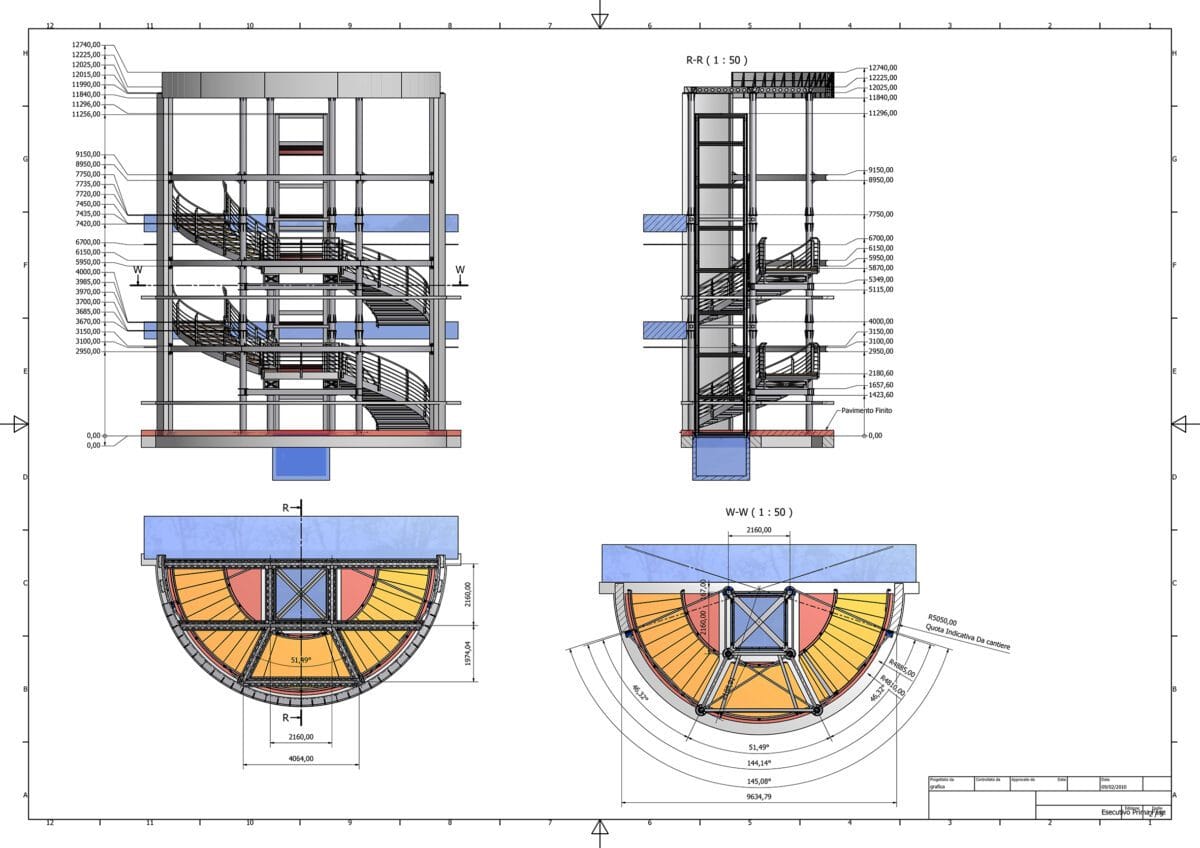 Elevator Shaft with Helical Staircase - Ferrari e Associati