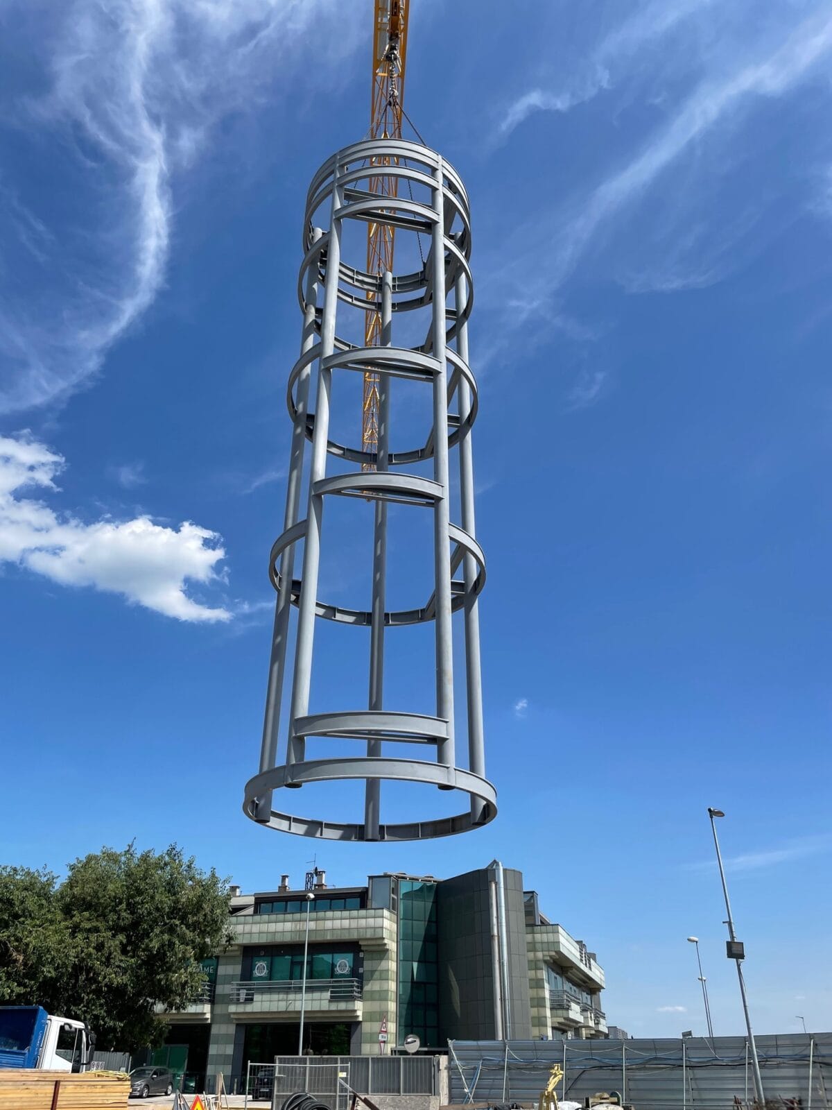Cylindrical Elevator Shaft with Helical Staircase - Ferrari e Associati